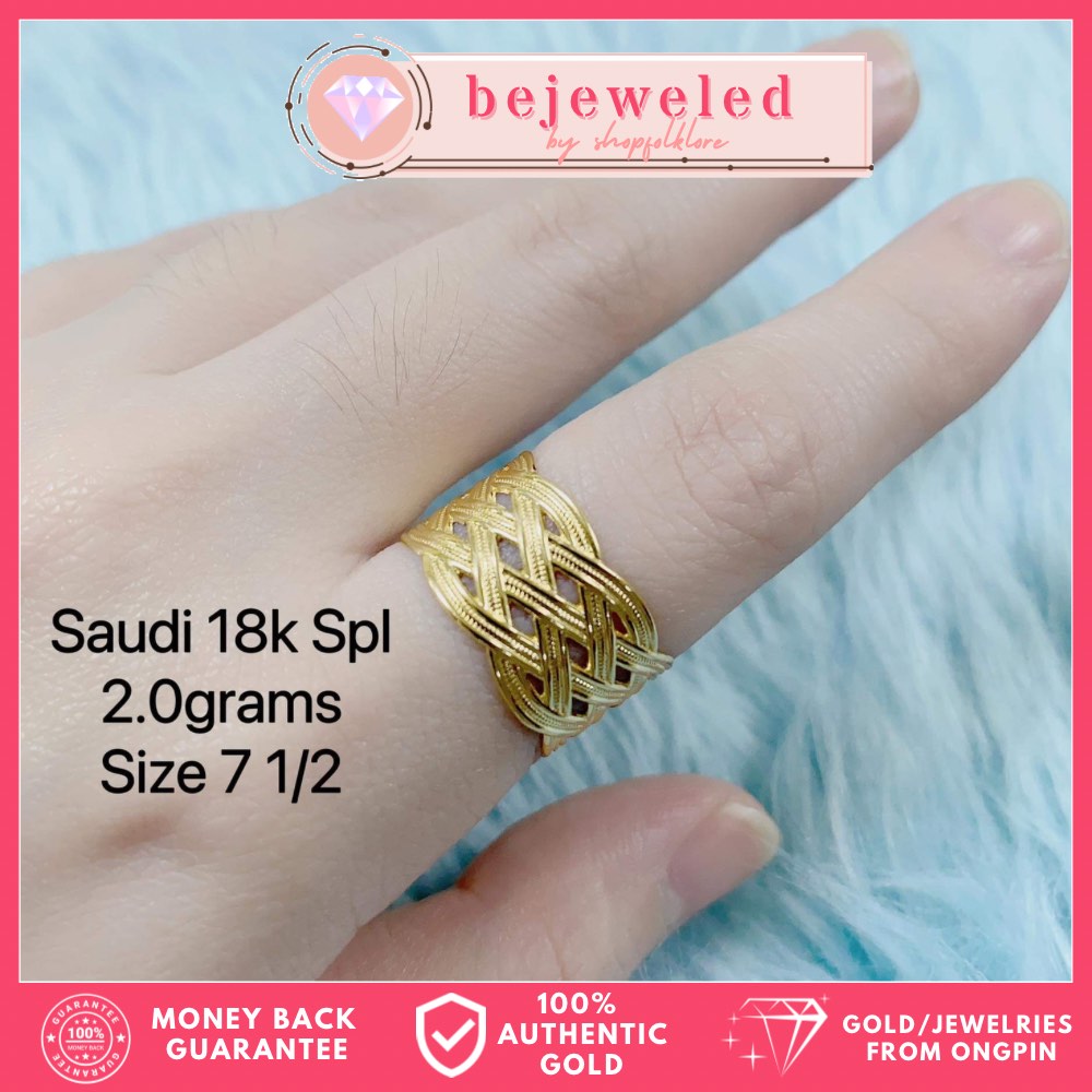 BEJEWELED 18K SAUDI GOLD RINGS SPL SOLD PER GRAM, Women's Fashion ...