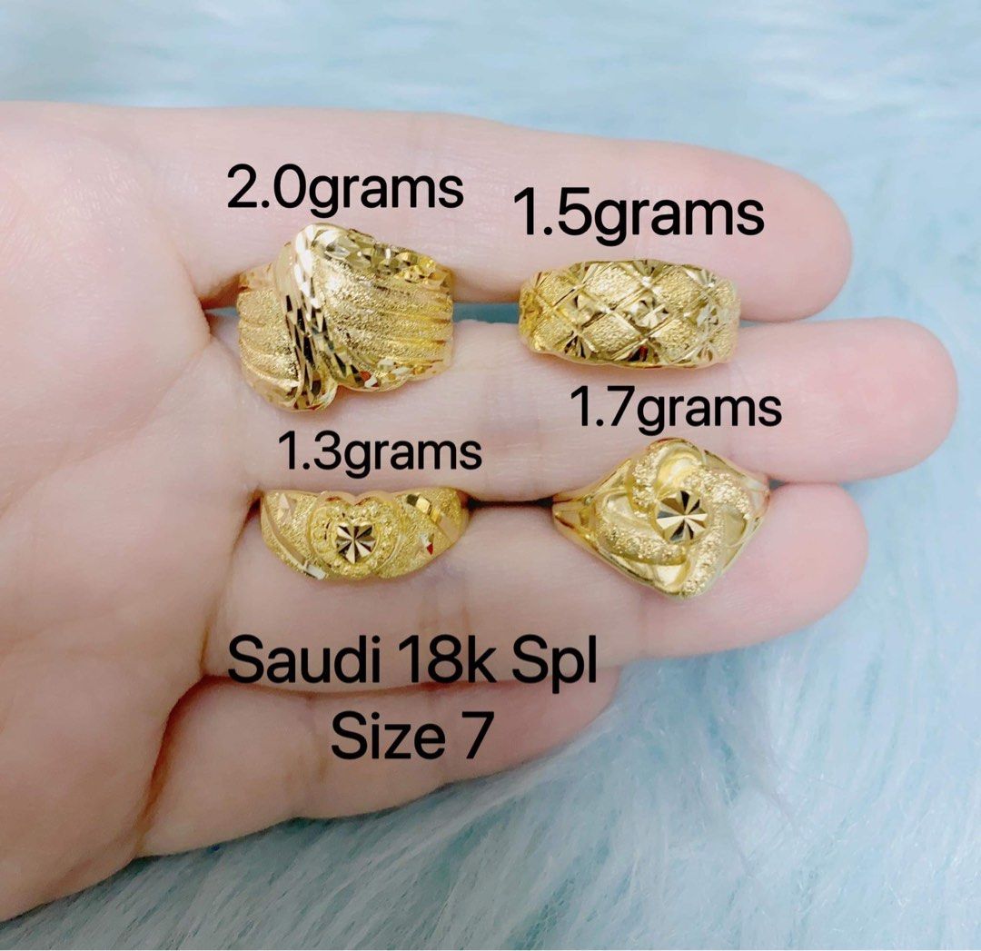 BEJEWELED 18K SAUDI GOLD RINGS SPL SOLD PER GRAM, Women's Fashion ...