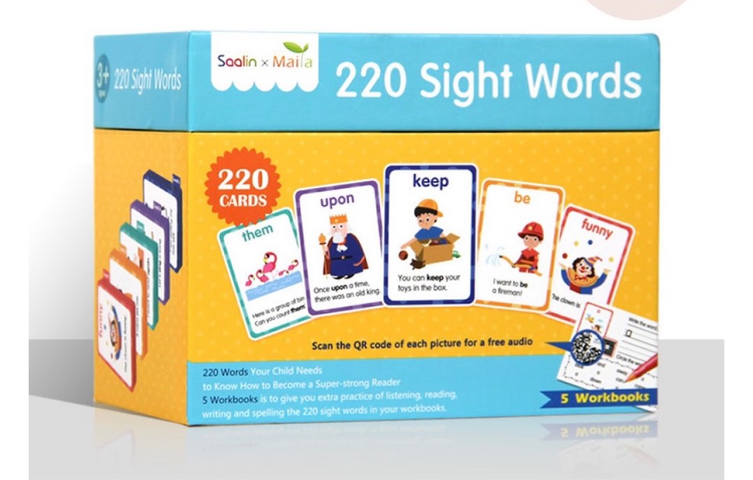 220 sight words card, 興趣及遊戲, 玩具 & 遊戲類 - Carousell