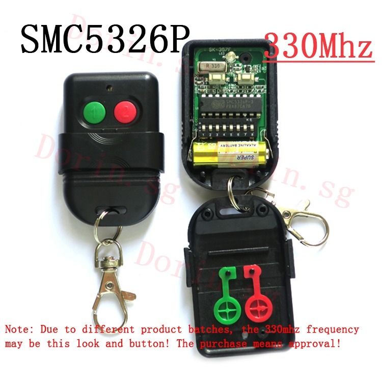 330Mhz Auto Gate Remote Control SMC5326 433Mhz 8DIP Switch (Battery ...