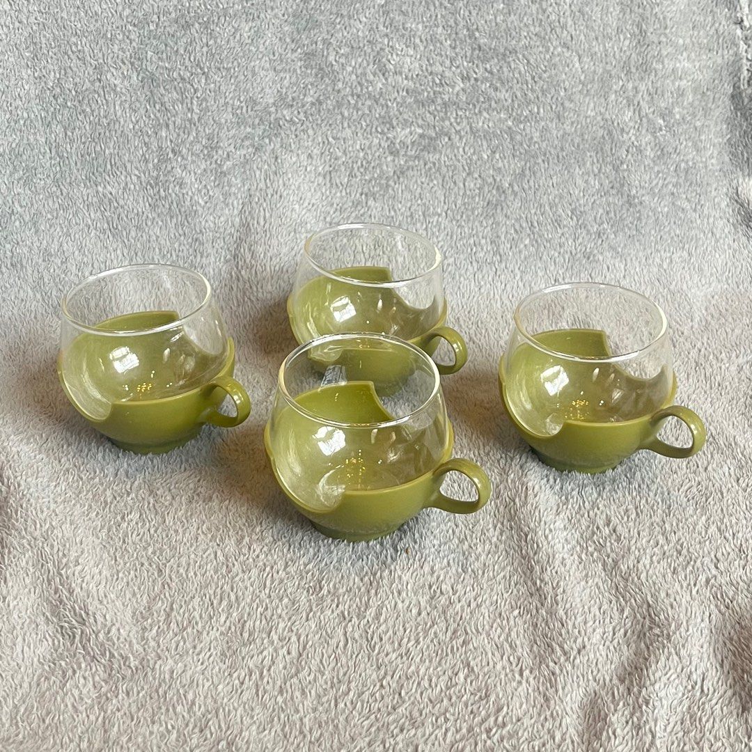 4 psc glass set, Cawan set, Furniture & Home Living, Kitchenware ...