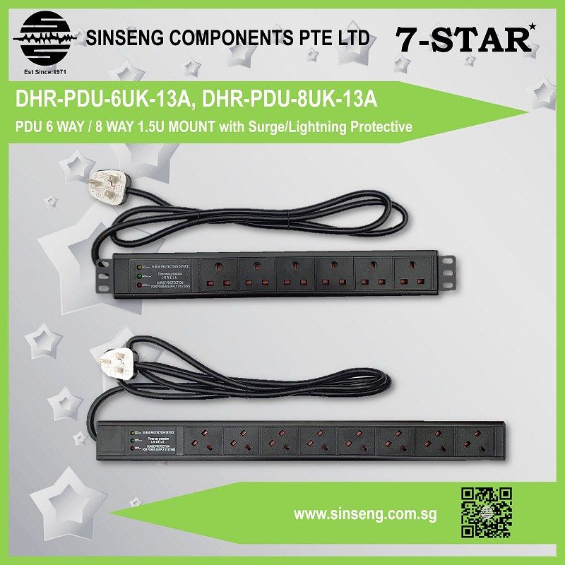 Server Rack PDU 6 WAY / 8 WAY 1.5U MOUNT with Surge / Lightning ...