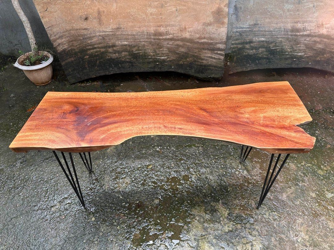 Acacia Slab Study Table, Furniture & Home Living, Furniture, Tables ...