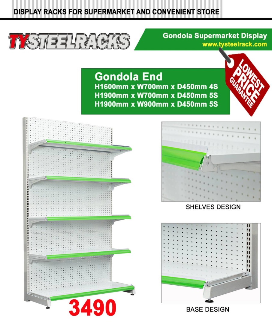 Adjustable Steel Gondola Rack for convenience store, Furniture & Home ...