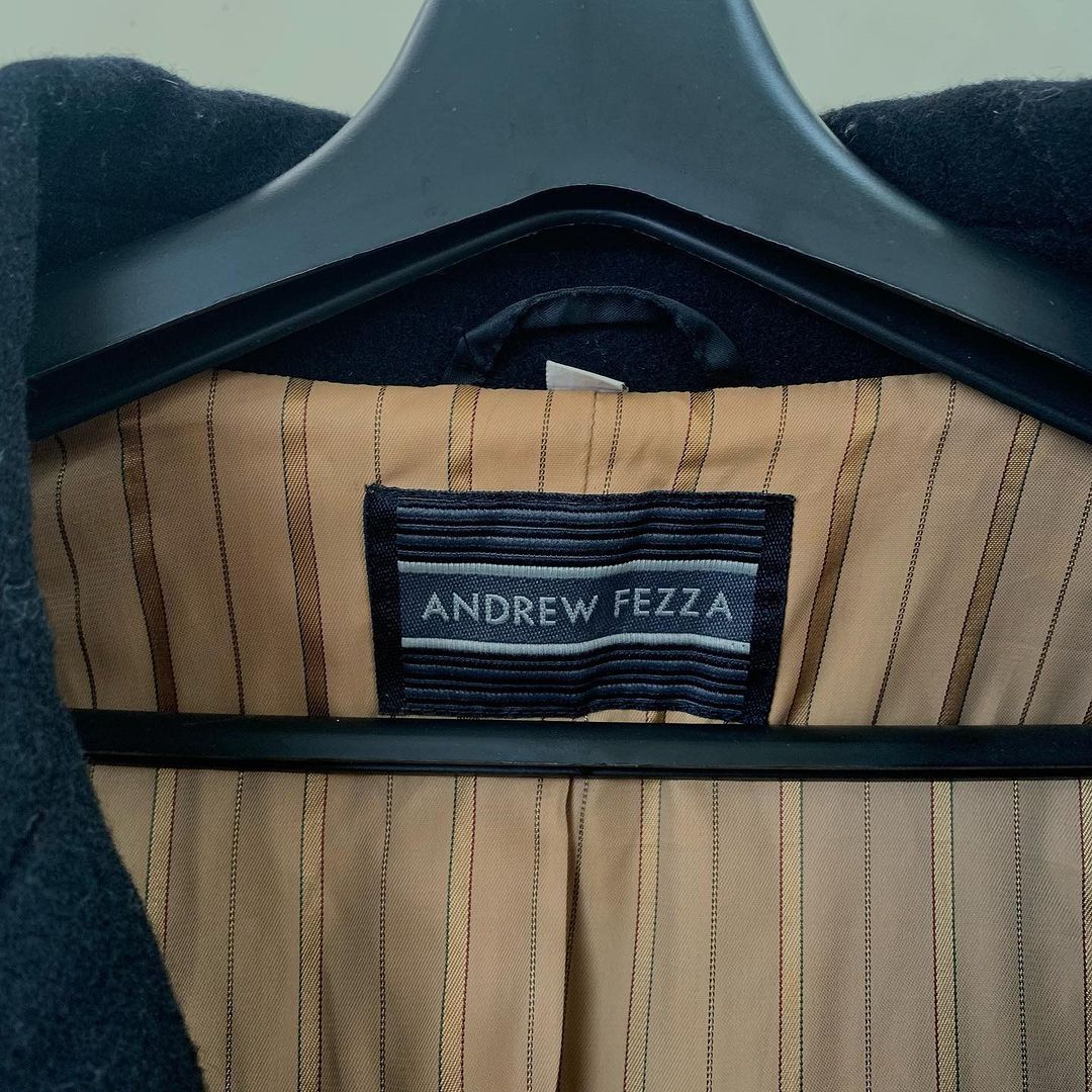 Andrew Fezza Italy Black Heavy Long Cashmere Wool Coat on Carousell