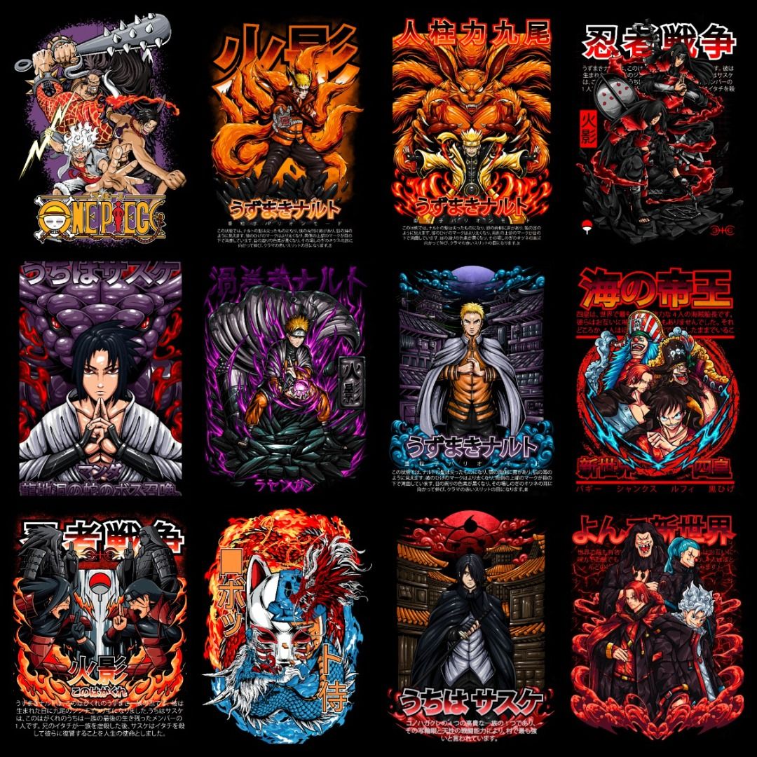 Anime Tshirt Design Hi-Resolution DTF Print ready , Men's Fashion ...