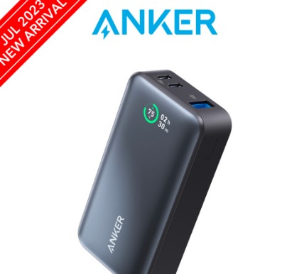 Anker 533 PowerCore 10000mAh 30W PD PowerBank Charging 2 USB-C 1 USB-A Temperature Monitoring ...