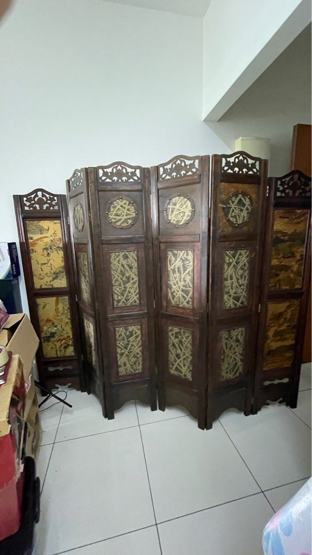 Antique Foldable screen partition, Furniture & Home Living, Home Decor ...