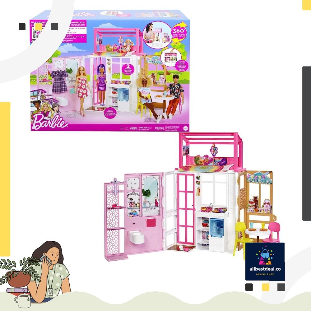 Barbie HCD47 Estate Dollhouse Playset, Multicolor, Hobbies & Toys, Toys ...