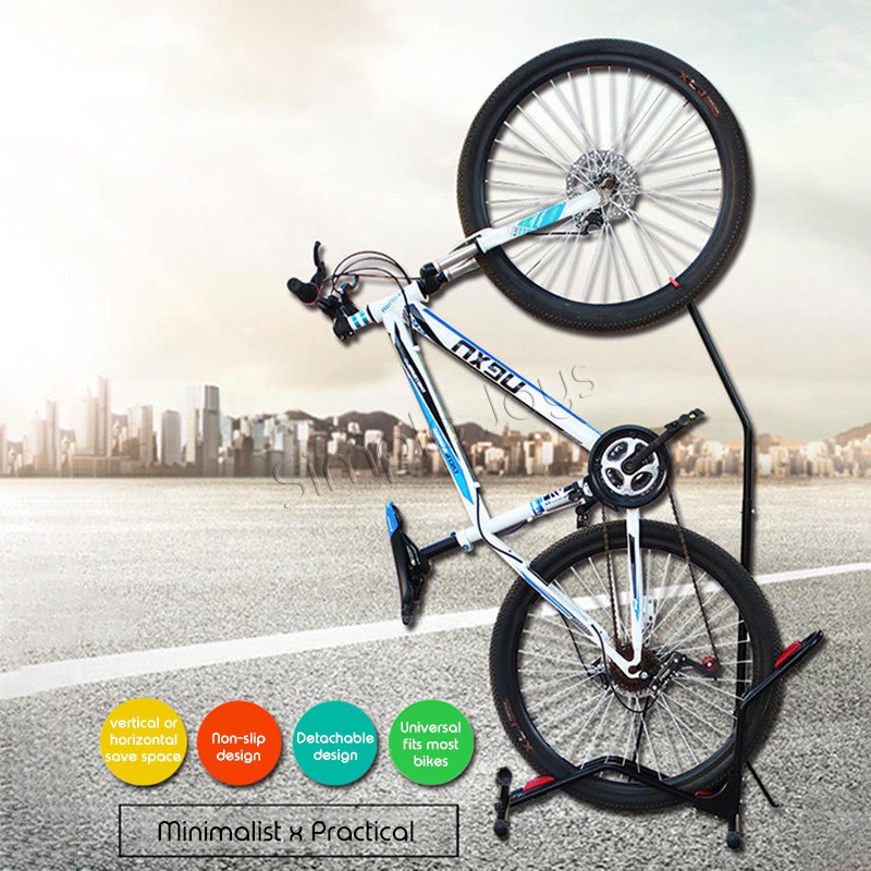 Bicycle Vertical Stand Adjustable L Shape Bike Rack Parking Storage ...