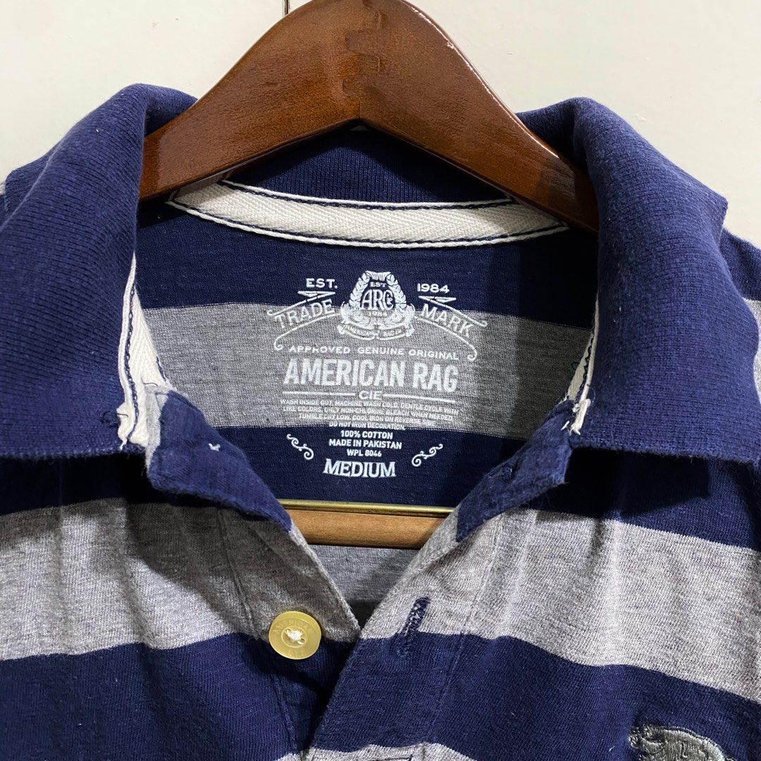 American Rag Blue Stripes Polo Shirt on Carousell