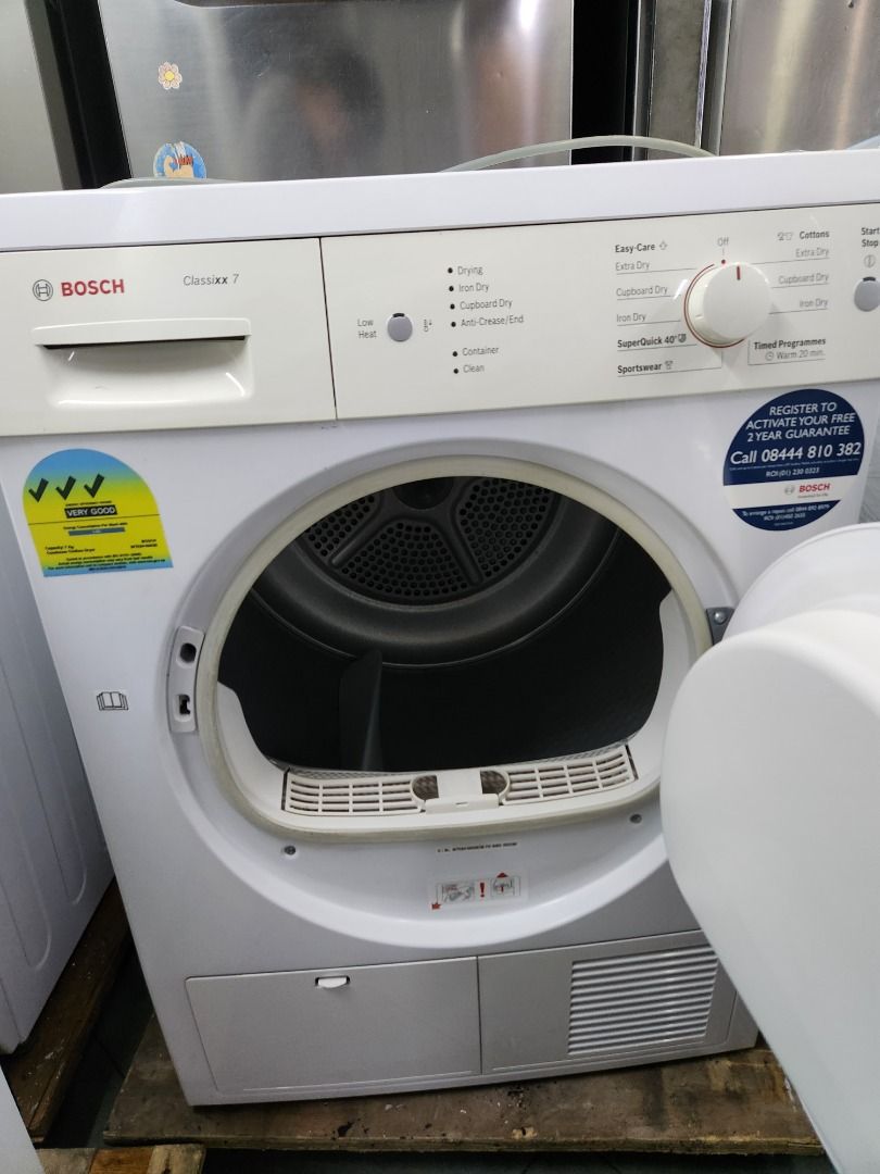 BOSCH Condenser Dryer 7kg WTB86201SG, TV & Home Appliances, Washing ...