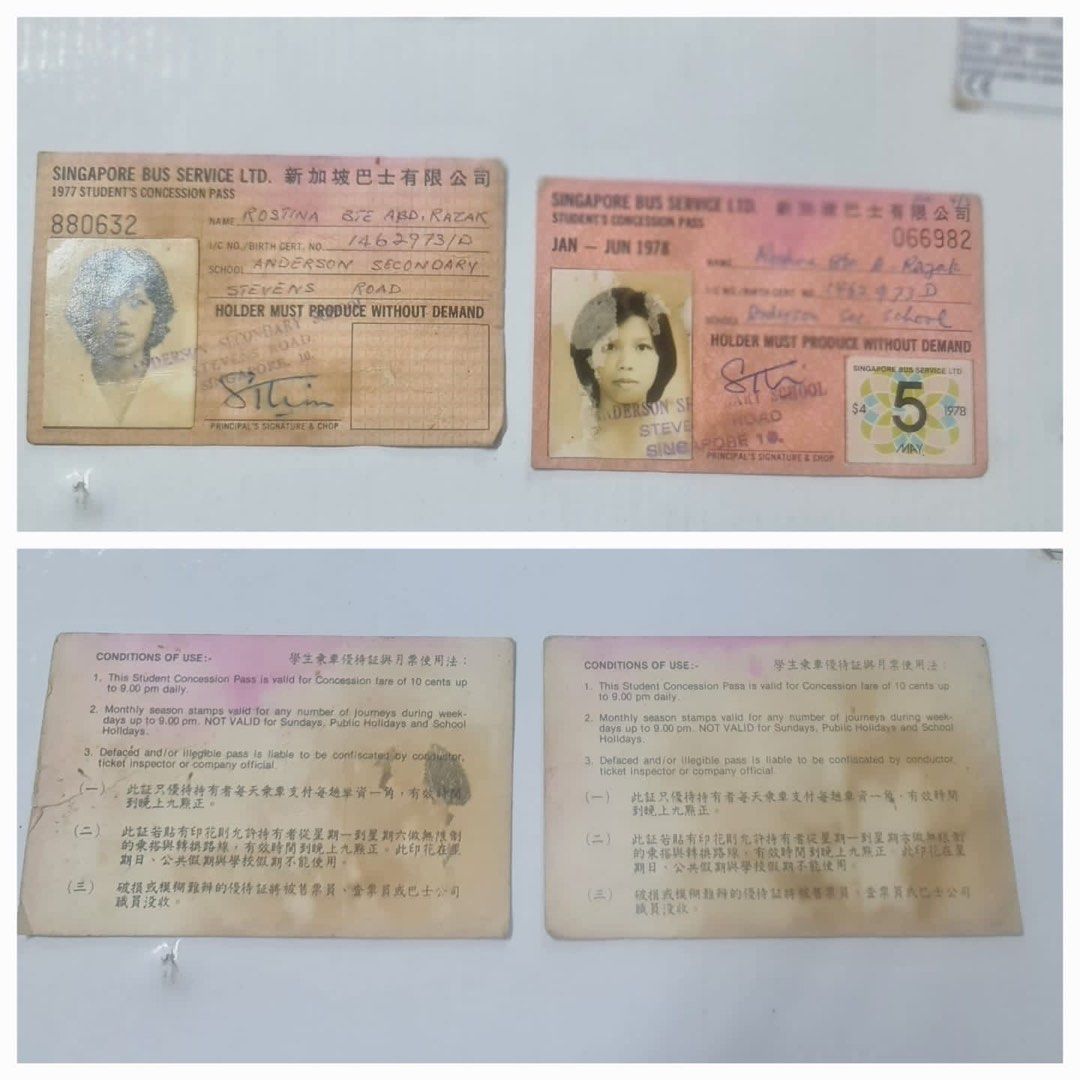 Bus concession pass , 1977, 1978, Hobbies & Toys, Memorabilia ...