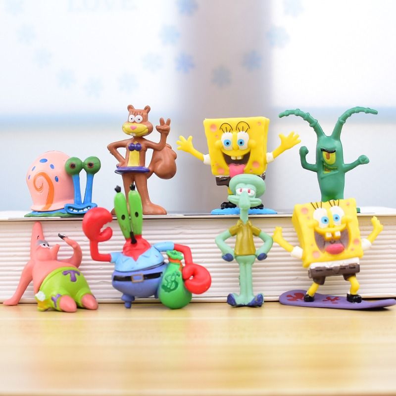 Cartoon SpongeBob SquarePants Figurines Bob Crab Boss Patrick Star PVC ...