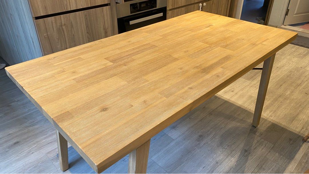 Castlery solid wood dining table, Furniture & Home Living, Furniture ...