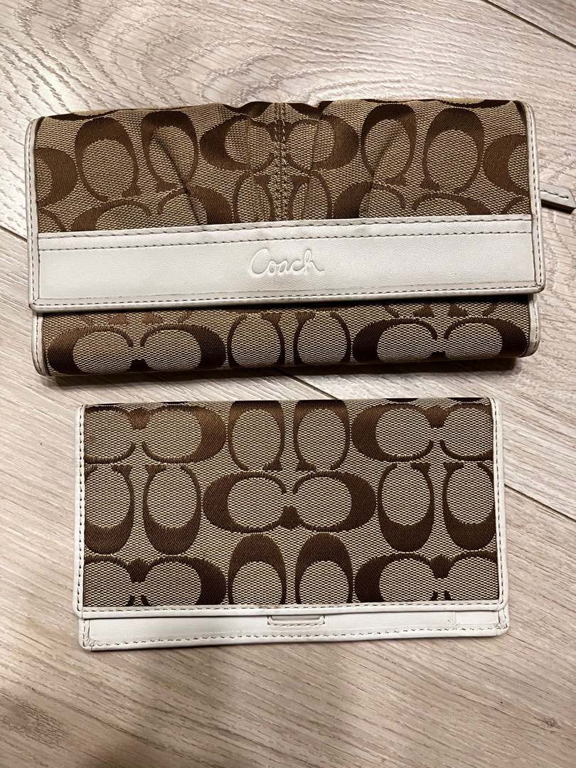 Coach Wallet and Cheque Set, Luxury, Bags & Wallets on Carousell