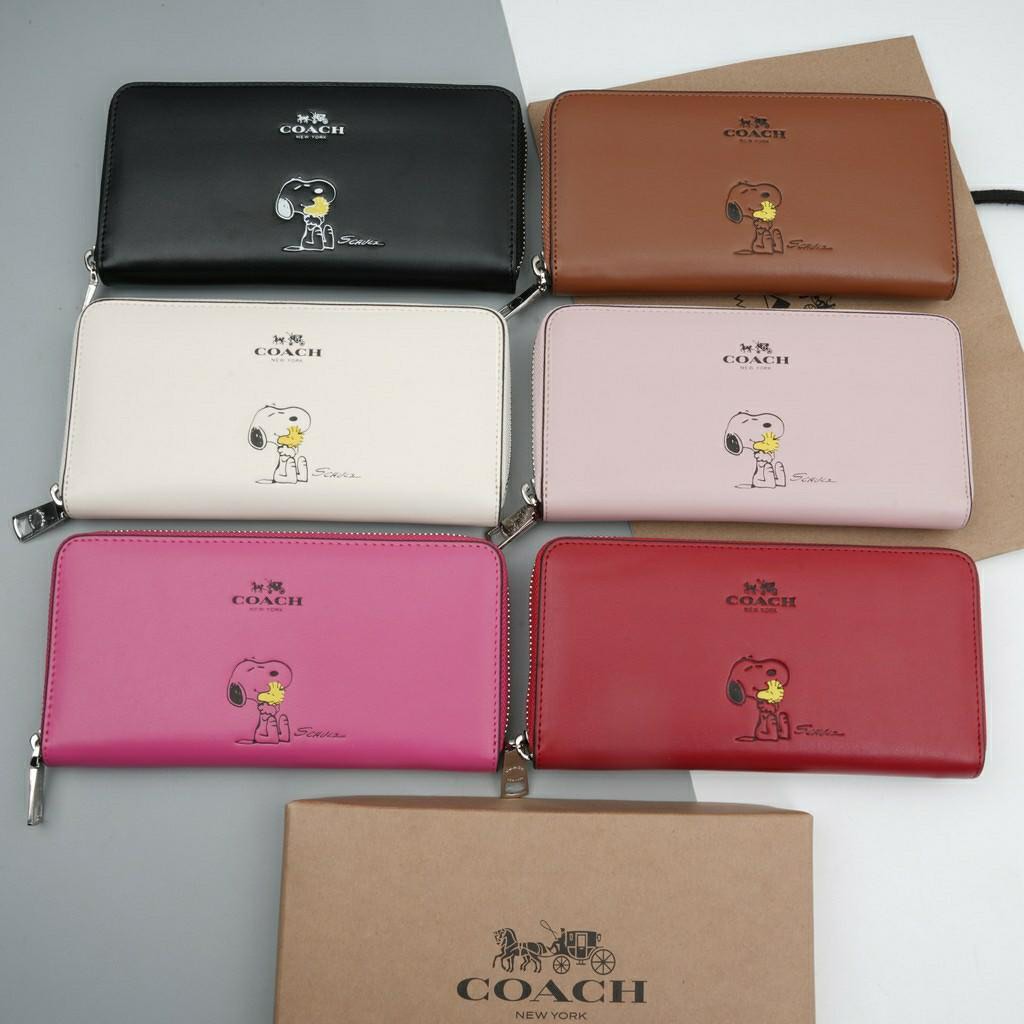 Coach x Peanuts Snoopy Accordion Zip Long Wallet (53773), Women's ...