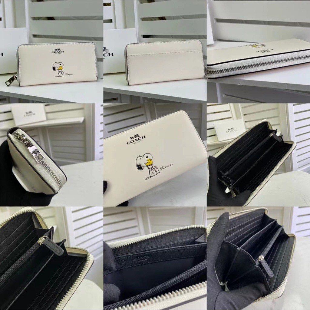 Coach x Peanuts Snoopy Accordion Zip Long Wallet (53773), Women's ...