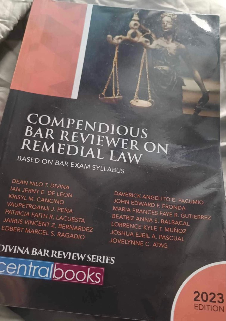Compendious Bar Reviewer on Remedial Law - Divina Series, Hobbies ...