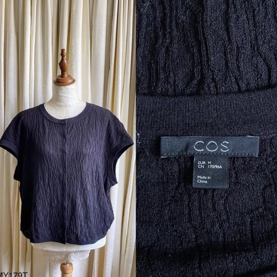 COS textured top, Women's Fashion, Tops, Blouses on Carousell