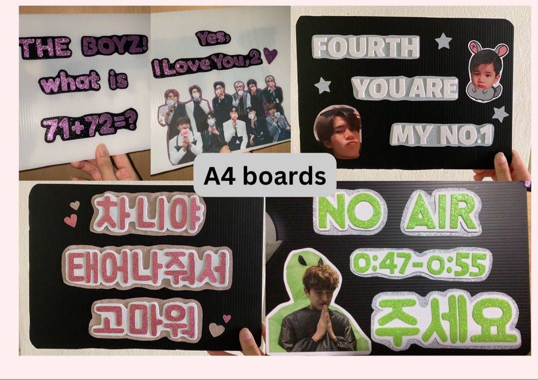 customised fanboard / fan sign / lightstick name tag / handheld name ...