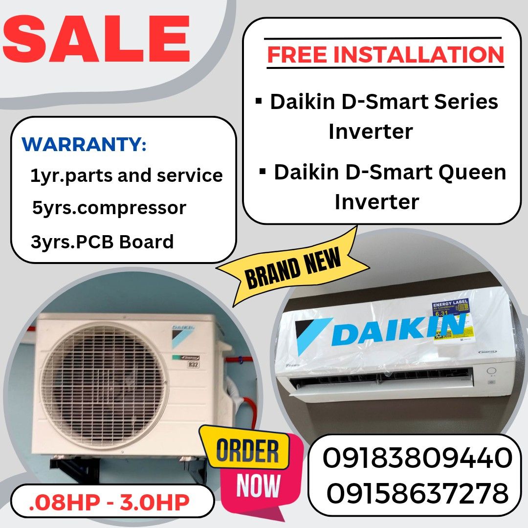 Daikin D-Smart Inverter Split Type Aircon, TV & Home Appliances, Air ...