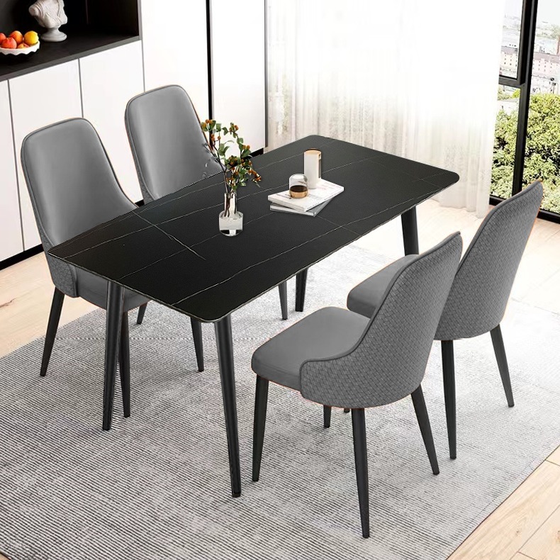 Dining Table +4 PCS Dining Chair Free Install Whole Set Dining Table ...