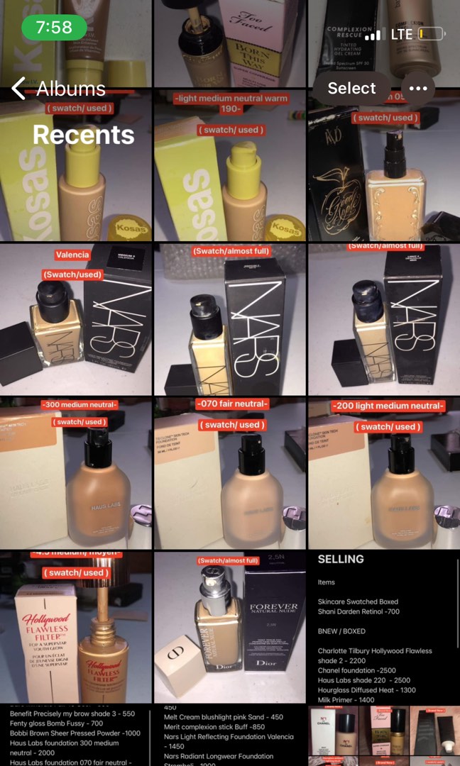 Dior, Nars, Charlotte Tilbury, Chanel, Kosas, Haus Labs on Carousell