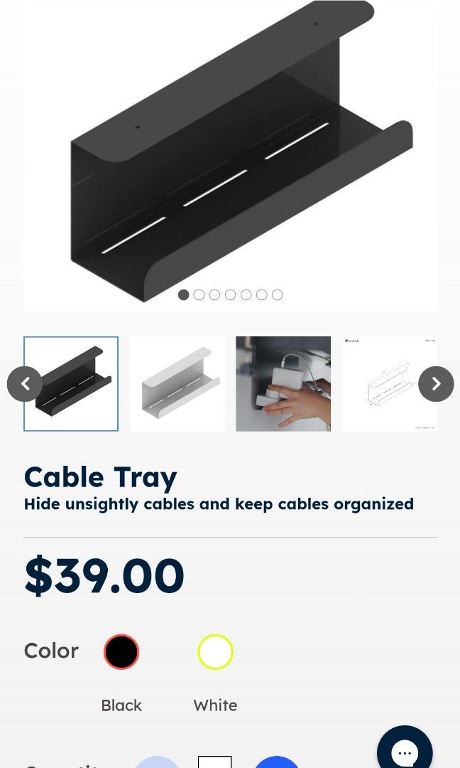 Everdesk+ Cable Tray BLACK, Furniture & Home Living, Furniture, Tables ...