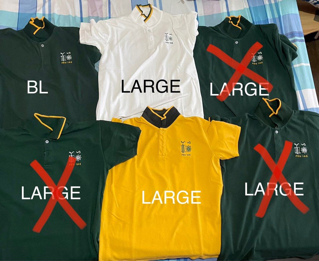 FEU IAS INSTI POLO (green, yellow, white) on Carousell