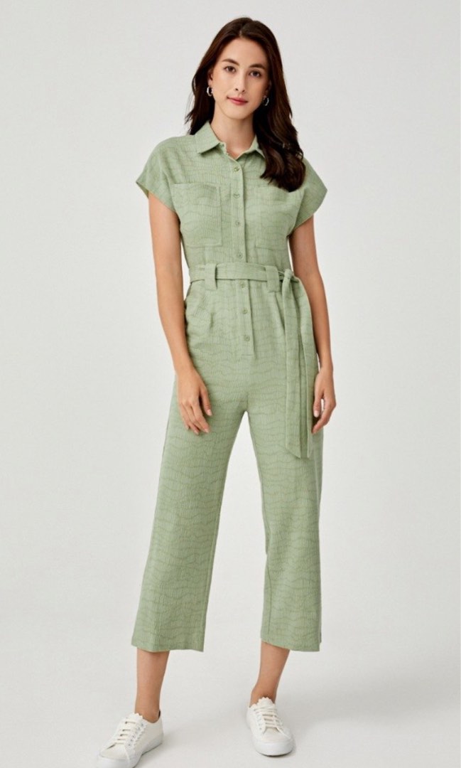 Fidelia Jacquard Wide Leg Jumpsuit, Women's Fashion, Dresses & Sets ...