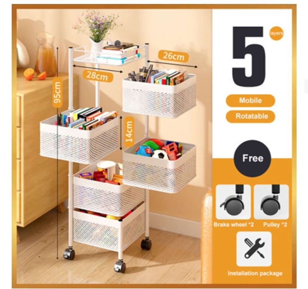 Folding Rack / Storage Rack / Kitchen Rack / Foldable Rack with Wheel ...