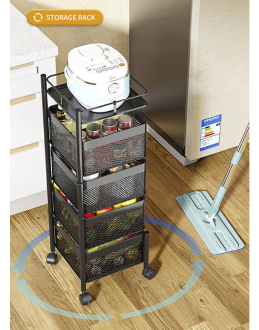 Folding Rack / Storage Rack / Kitchen Rack / Foldable Rack with Wheel ...