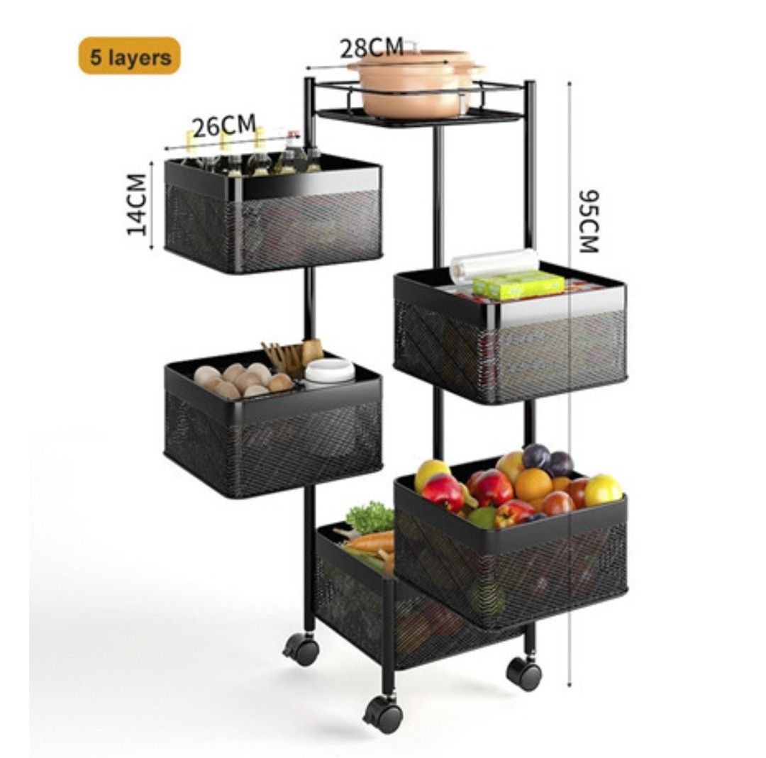 Folding Rack / Storage Rack / Kitchen Rack / Foldable Rack with Wheel ...