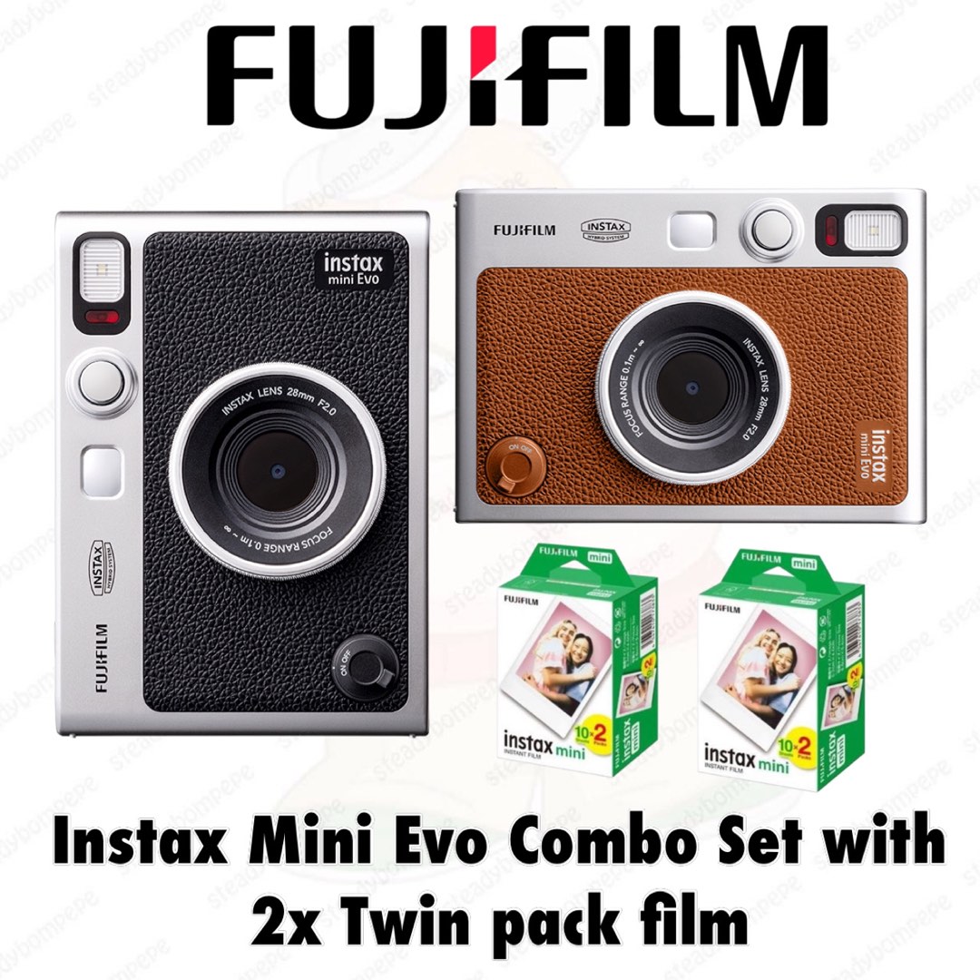 Fujifilm Instax Mini Evo combo set - with 2x Twin packs films ...