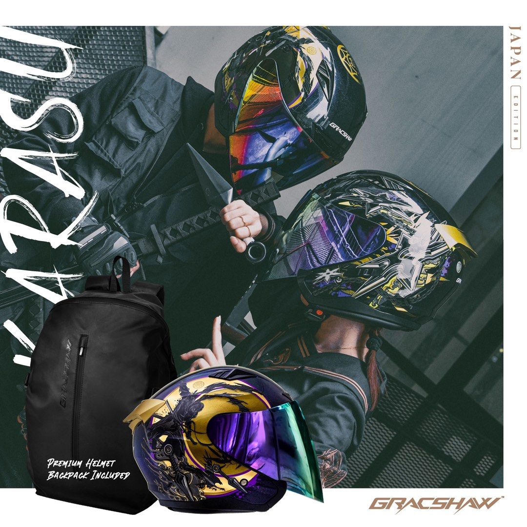 Gracshaw Helmet Bagpack, Motorcycles, Motorcycle Apparel on Carousell