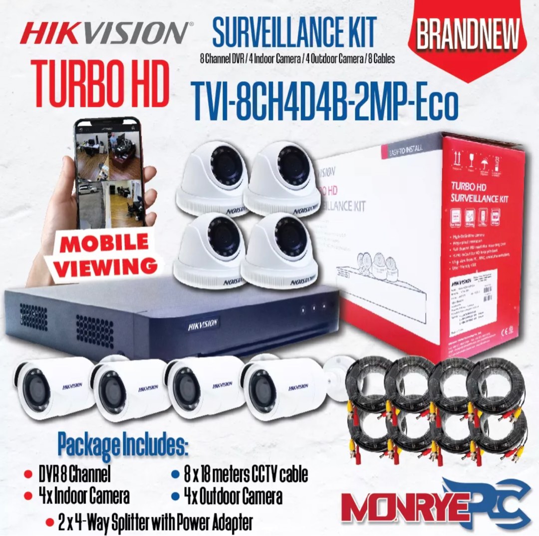 Hikvision 8ch w/1TB Skyhawk HDD, Furniture & Home Living, Security ...