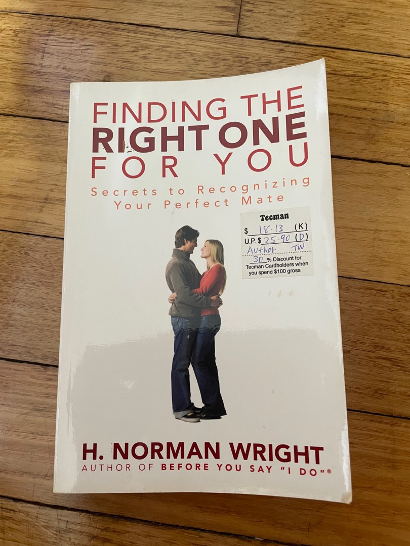 H.Norman Wright Finding The Right One For You, Hobbies & Toys, Books & Magazines, Fiction & Non ...
