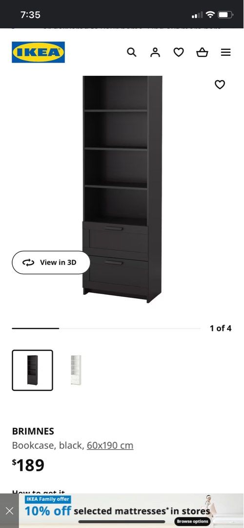 Ikea Brimnes Bookcase (cabinet), Furniture & Home Living, Furniture ...