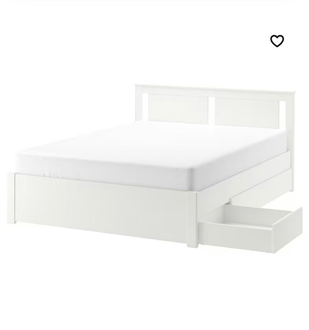 Ikea SONGESAND Bed Frame with FILLAN Pocket Spring Mattress, Furniture & Home Living, Furniture ...