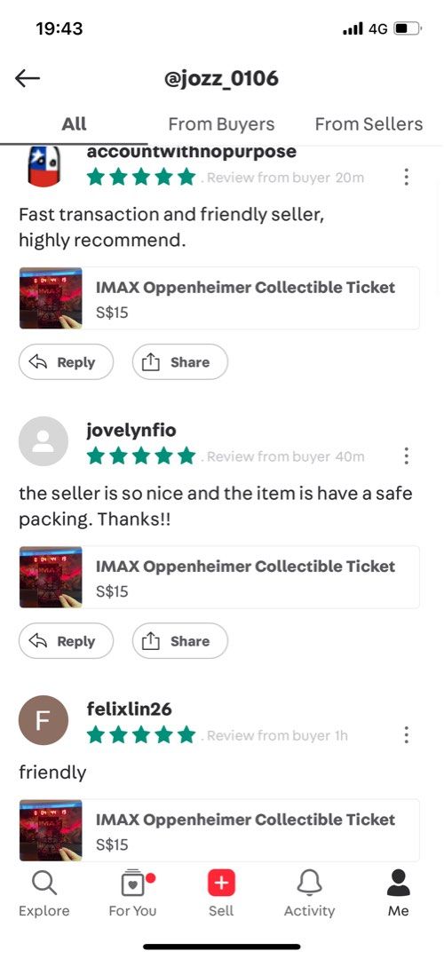 IMAX Oppenheimer Collectible Ticket, Hobbies & Toys, Memorabilia ...