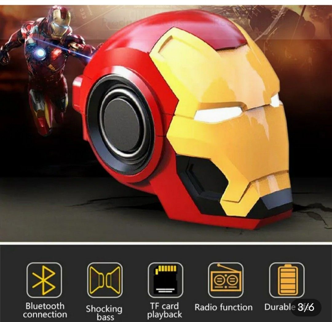 Iron Man Bluetooth Speaker, Audio, Portable Music Players on Carousell