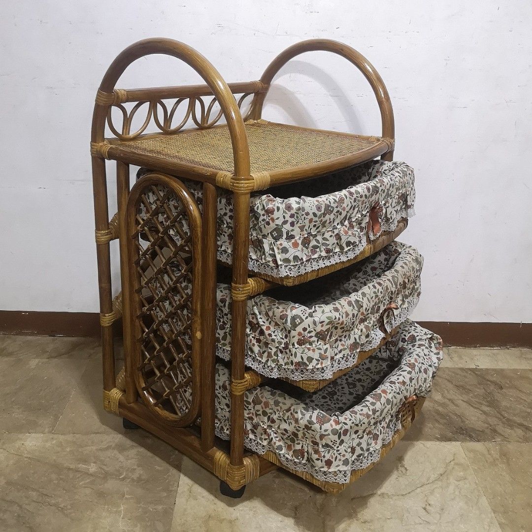 Japan rolling rattan drawer on Carousell
