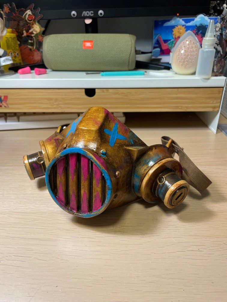 Jinx arcane league of legends cosplay gas mask prop, Hobbies & Toys ...