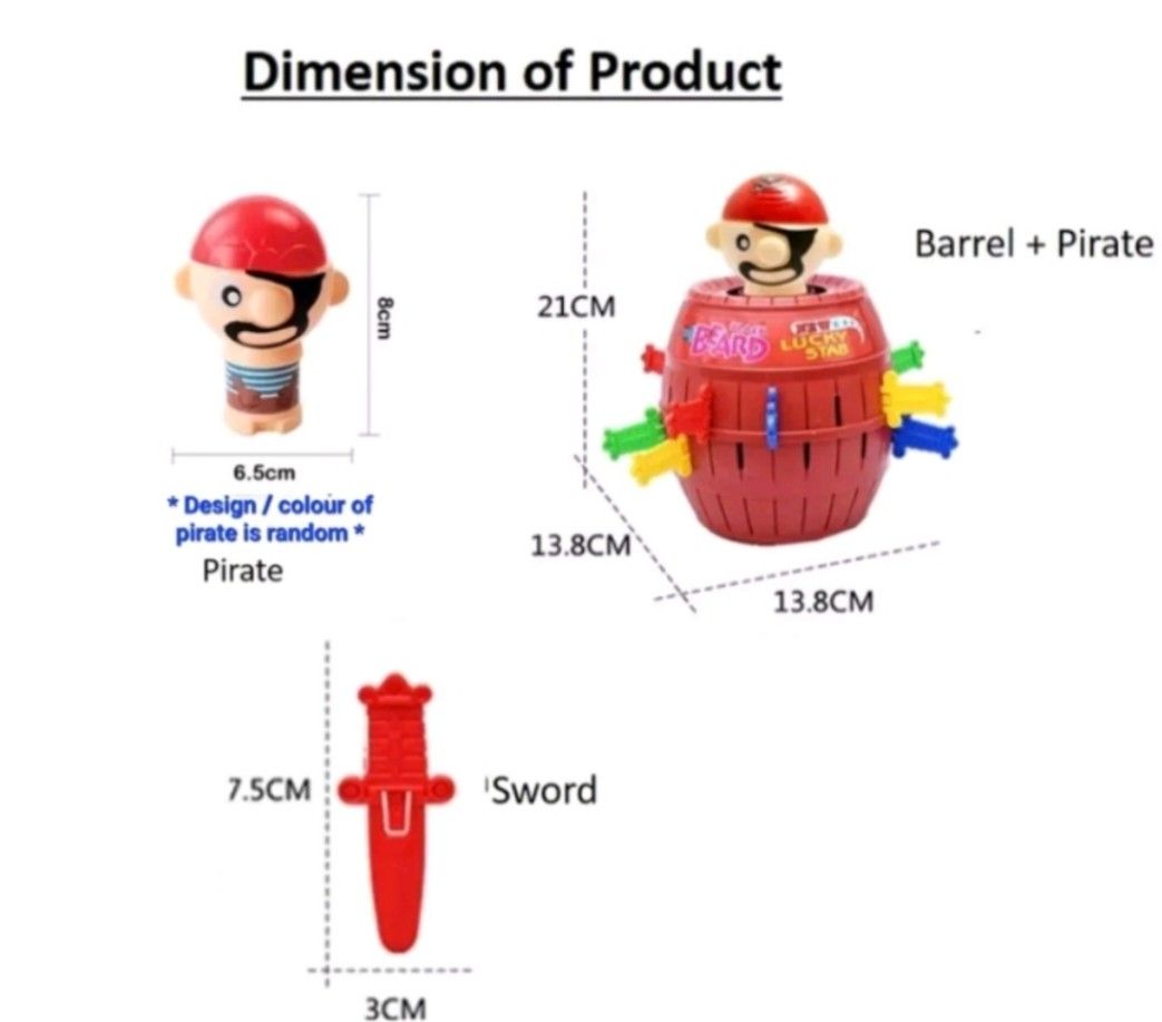 Jumping Pirate Barrel Game For Gathering 24 Swords Big Size, Hobbies ...