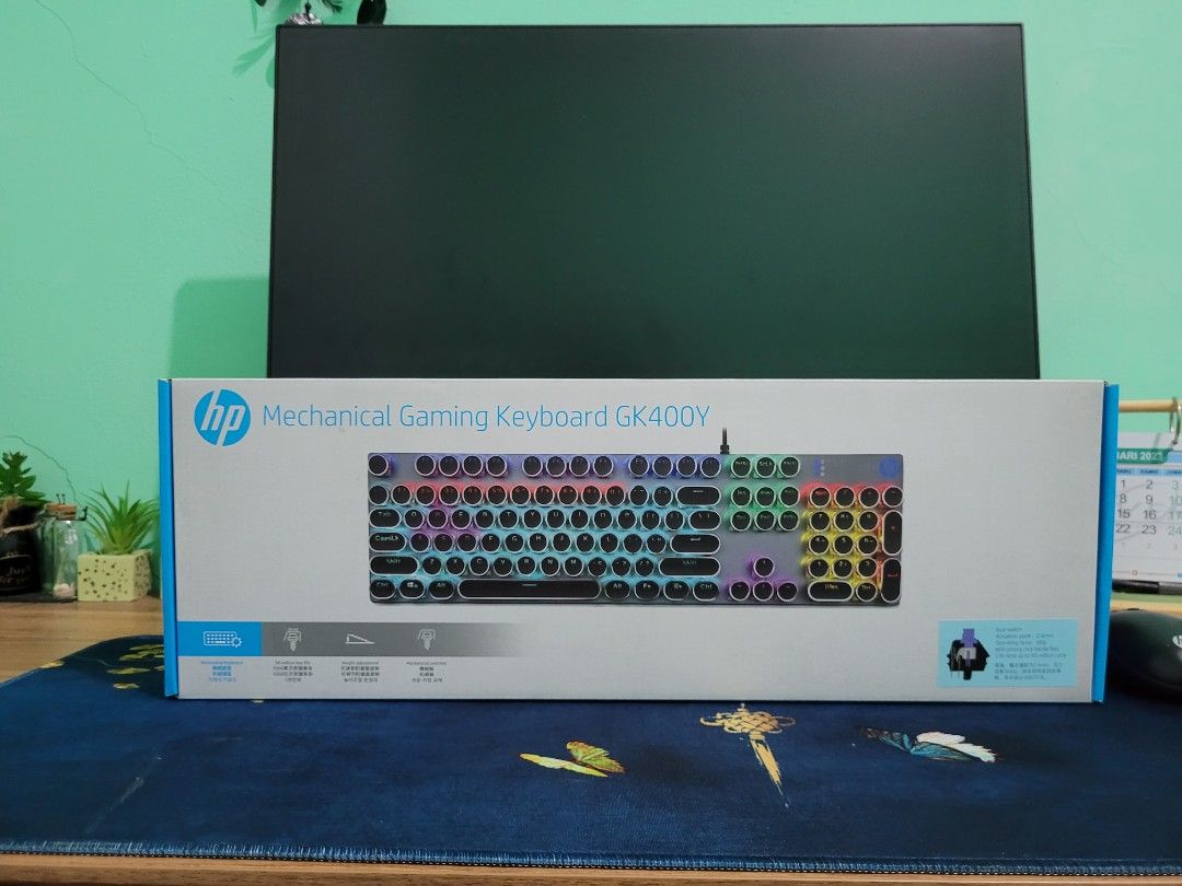 Keyboard HP GK400Y / Mechanical Gaming Keyboard, Elektronik, Komputer ...