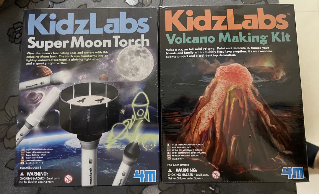 KidzLabs Volcano Making Kit and Super Moon Torch, Hobbies & Toys ...