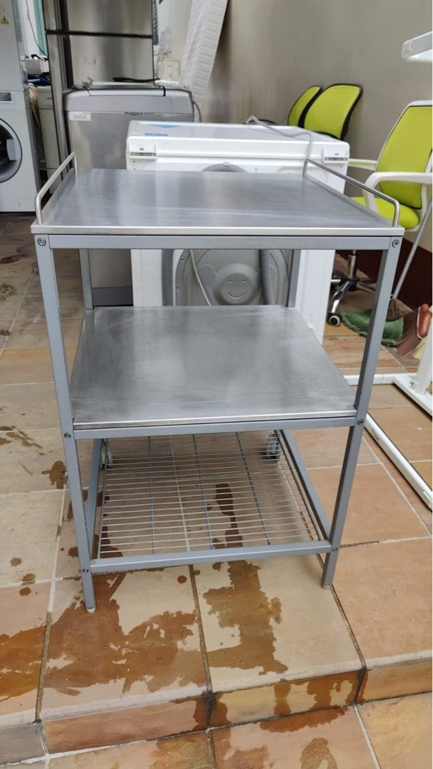 kitchen hawker aluminium cabin table with wheel, Furniture & Home ...