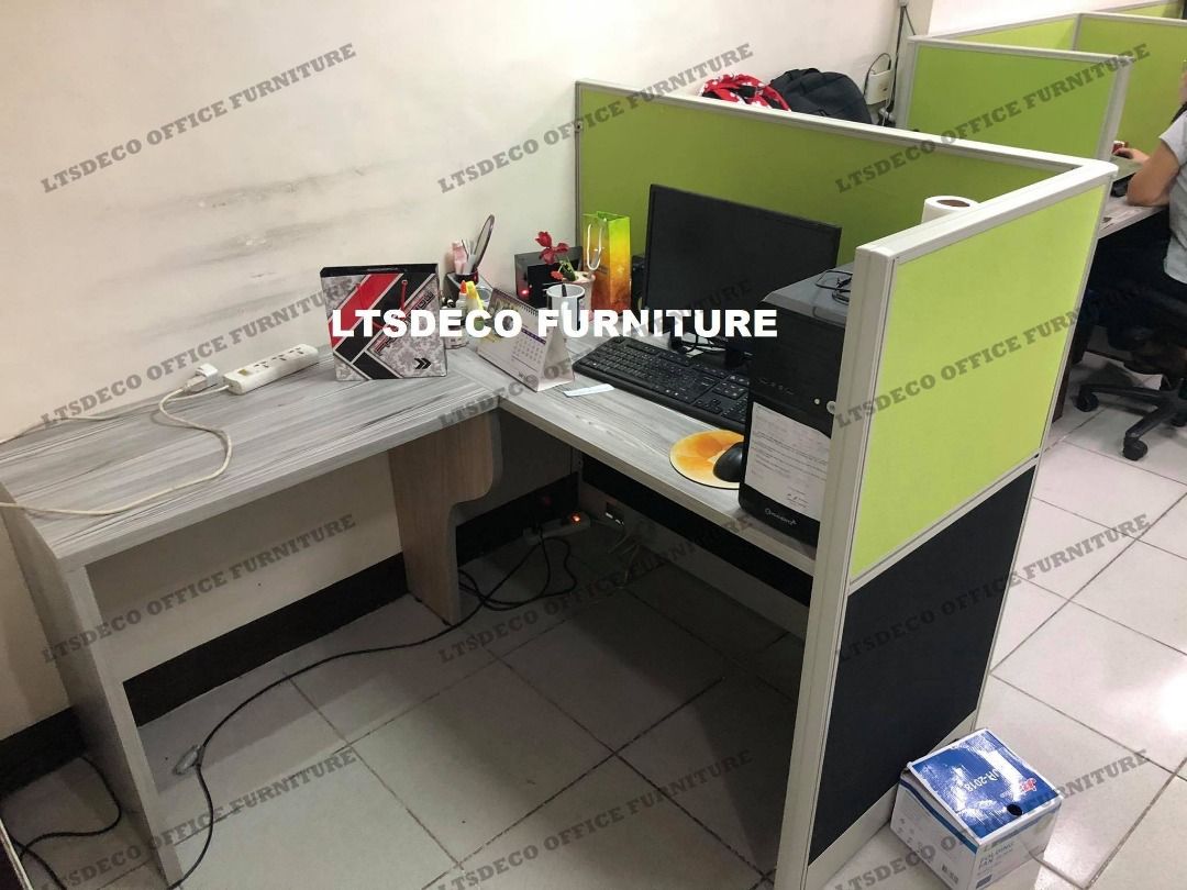 L TYPE WORKSTATION CUBICLE OFFICE FURNITURE AND PARTITION, Furniture ...