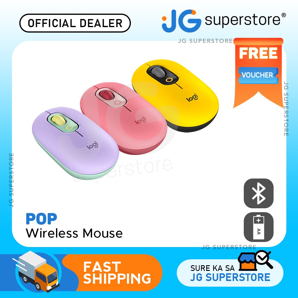Logitech Pop Wireless Mouse Cute And Colorful With Custom Emoji Button For Computer Pc Laptop